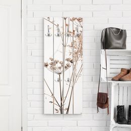 Bilderwelten Wandgarderobe einzigartig Blumen Motiv Flurgarderobe - Trockenblume im Lichtspiel - Deko Garderobenpaneel Flur