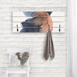 Bilderwelten Wandgarderobe Ozeantropfen Blau-Orange mit Gold
