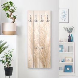 Bilderwelten Wandgarderobe einzigartig Blumen Landhaus Flurgarderobe - Pampasgras im Sonnenlicht - Gr&auml;ser Garderobenpaneel Flur