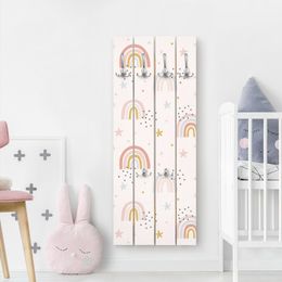 Bilderwelten Wandgarderobe Regenbogenwelt mit Sternen und P&uuml;nktchen