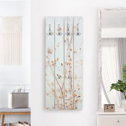 Bilderwelten Wandgarderobe Pastellknospen am Wildblumenzweig