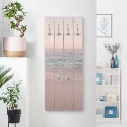 Bilderwelten Wandgarderobe Ros&eacute;goldener Strand am Morgen