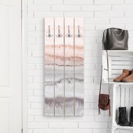 Bilderwelten Wandgarderobe einzigartig Illustration Aquarell - Spiel der Farben Meeresrauschen im Nebel - Deko Garderobenpaneel Flur