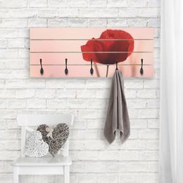 Bilderwelten Wandgarderobe Mohnbl&uuml;te in der D&auml;mmerung
