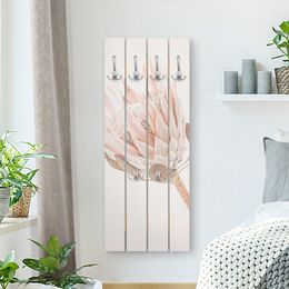 Bilderwelten Wandgarderobe einzigartig Blumen Motiv Flurgarderobe - Protea K&ouml;nigin der Bl&uuml;ten - Deko Garderobenpaneel Flur