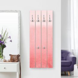 Bilderwelten Wandgarderobe einzigartig Illustration Aquarell - Spiel der Farben Verblassende Koralle - Deko Garderobenpaneel Flur