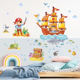 Bilderwelten Wandtattoo modern selbstklebend Wandaufkleber - Piraten Set - Pirat Kinderzimmer Baby M&auml;dchen Jungen