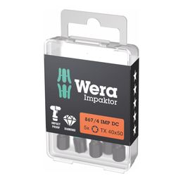 Wera Impaktor Bit für Torx, 1/4 Zoll E 6,3 Set, Torx-Profil: TX40 (05057667001)