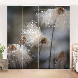 Bilderwelten Schiebegardine Set Pusteblumen mit Schneeflocken