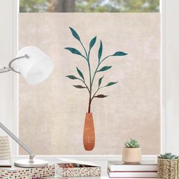 Bilderwelten Fensterfolie Boho Bl&auml;tter In Vase I