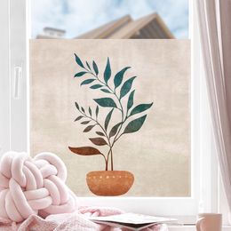 Bilderwelten Fensterfolie Boho Bl&auml;tter In Vase II