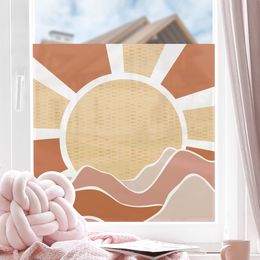 Bilderwelten Fensterfolie Berglandschaft mit goldenem Sonnenaufgang