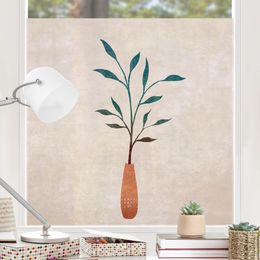 Bilderwelten Fensterfolie Boho Bl&auml;tter In Vase I