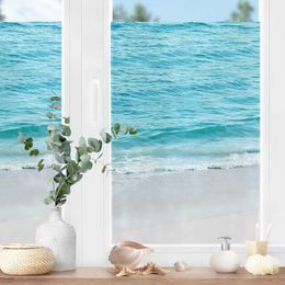 Bilderwelten Fensterfolie Strand Motiv Sichtschutz t&uuml;rkis - Sanfte Wellen in Malibu - Landschaft Wohnzimmer Schlafzimmer K&uuml;che