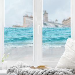 Bilderwelten Fensterfolie Strand Motiv Sichtschutz t&uuml;rkis - Sanfte Wellen in Malibu - Landschaft Wohnzimmer Schlafzimmer K&uuml;che