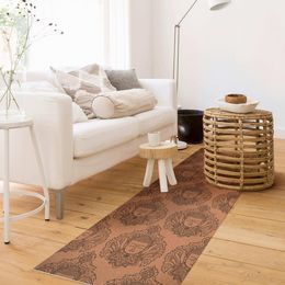 Bilderwelten Vinylteppich Orientalisch braun Spirituell Vinylmatte - Buddha Bl&uuml;te auf Korkoptik - Buddha K&uuml;che Badezimmer Flur