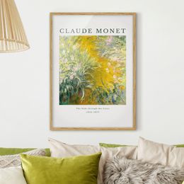 Bilderwelten Bild mit Rahmen Blumen gelb modern inkl. Rahmung - Claude Monet - Der Pfad - Deko Wohnzimmer Schlafzimmer