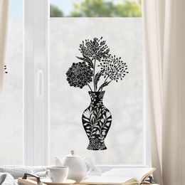 Bilderwelten Fensterfolie originell Abstrakt Sichtschutz schwarz weiss - Vase V - Deko Wohnzimmer Schlafzimmer K&uuml;che