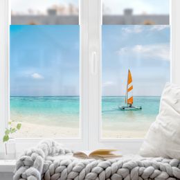 Bilderwelten Fensterfolie Strand Tropisch Sichtschutz t&uuml;rkis - Katamaran auf dem Indischen Ozean - Karibik Wohnzimmer Schlafzimmer K&uuml;che