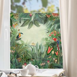 Bilderwelten Fensterfolie Vintage Bunter Dschungel