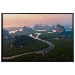 Leinwandbild Flusslandschaft in Thailand