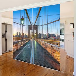 Bilderwelten Schiebegardine Morgenblick von der Brooklyn Bridge