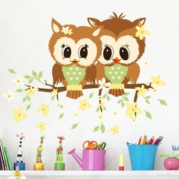 Bilderwelten Wandtattoo Tiere modern selbstklebend Wandaufkleber - Der Fr&uuml;hling ist da - Eule Wohnzimmer Schlafzimmer