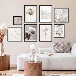 Bilderwelten Bilderw&auml;nde Blumengarten in Creme