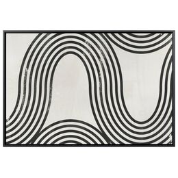 Leinwandbild Geometrische Wellen Schwarz Wei&szlig; I