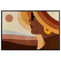 Leinwandbild Frau mit Sonnenbrille