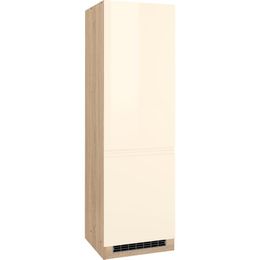 KOCHSTATION K&uuml;hlumbauschrank &raquo;KS-Virginia&laquo; 200 cm hoch, 60 cm breit, Nische f&uuml;r K&uuml;hlschrank B/H/T: 56/178/55 cm beige Holzwerkstoff