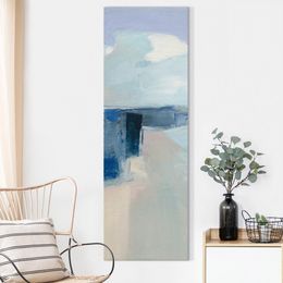 Bilderwelten Leinwandbild Ewiger Strand - Wandbild bis XXL Print Kunstdruck Natur Strand Wohnzimmer Schlafzimmer Blau