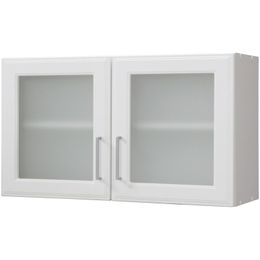 KOCHSTATION Glash&auml;ngeschrank &raquo;KS-Stockholm&laquo; hochwertige MDF-Fronten wei&szlig;/wei&szlig;