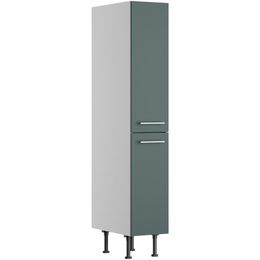 KOCHSTATION Apothekerschrank &raquo;KS-Bern2&laquo; Breite 30 cm, H&ouml;he 176,6 cm, 2 Ausz&uuml;ge (H&ouml;he 89,2 /70 cm) gr&uuml;n Spanplatte