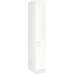 KOCHSTATION Apothekerschrank &raquo;KS-Stockholm&laquo; hochwertige MDF-Fronten, 200 cm hoch, viel Stauraum wei&szlig;/wei&szlig;