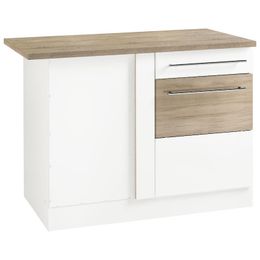 KOCHSTATION Eckunterschrank &raquo;KS-Trient&laquo; 110 cm breit wei&szlig;