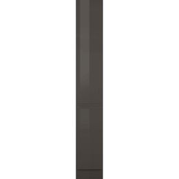 KOCHSTATION Apothekerschrank &raquo;KS-Virginia&laquo; 200 cm hoch 30 cm breit, 2 Ausz&uuml;ge mit 5 Ablagen, griffloses Design grau Hochglanz grafit