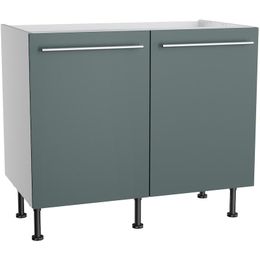 KOCHSTATION Sp&uuml;lenschrank &raquo;KS-Bern2&laquo; Breite 100 cm, 2 T&uuml;ren steingr&uuml;n/hellgrau
