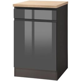 KOCHSTATION Unterschrank &raquo;KS-Virginia&laquo; 50 cm breit grau Holzwerkstoff, MDF