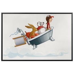 Leinwandbild Kinderzimmer Fliegender Bauernhof Badewanne