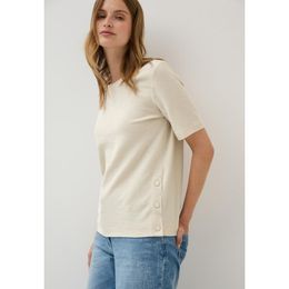 Cecil Rundhalsshirt mit seitlichen Knopfdetails light beige M (40) M (40) Boucl&eacute; Slub Shirt von Cecil