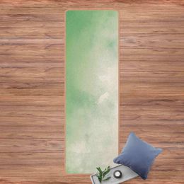Bilderwelten Yogamatte Kork - Korkyogamatte - Fitnessmatte aus Kork - Aquarellstruktur Grünes Dickicht