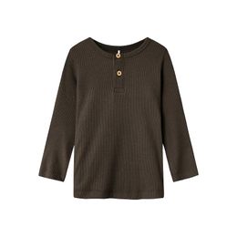 name it Langarmshirt »NMMKAB LS TOP NOOS« im Henley-Stil - mit kurzer Knopfleise am Ausschnitt Delicioso Detail:MELANGE 110 110 Bequemes T-Shirt...