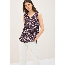 Cecil Blusentop &auml;rmellos, mit V-Ausschnitt und grafischem Muster mulberry red M (40) M (40) Gemustertes Bluse von Cecil