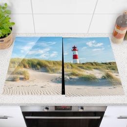 Bilderwelten Herdabdeckplatte Leuchtturm an der Nordsee