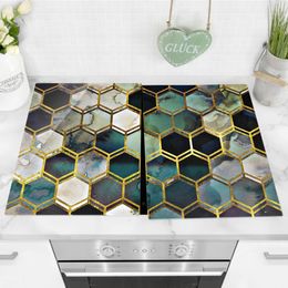 Bilderwelten Herdabdeckplatte Hexagontr&auml;ume Aquarell mit Gold