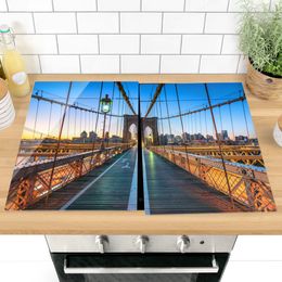 Bilderwelten Herdabdeckplatte Morgenblick von der Brooklyn Bridge