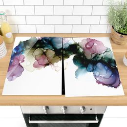 Bilderwelten Herdabdeckplatte Blumenbogen mit Gold