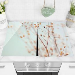 Bilderwelten Herdabdeckplatte Pastellknospen am Wildblumenzweig