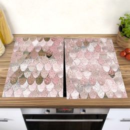 Bilderwelten Herdabdeckplatte Meerjungfrauen Magie in Ros&eacute;beige